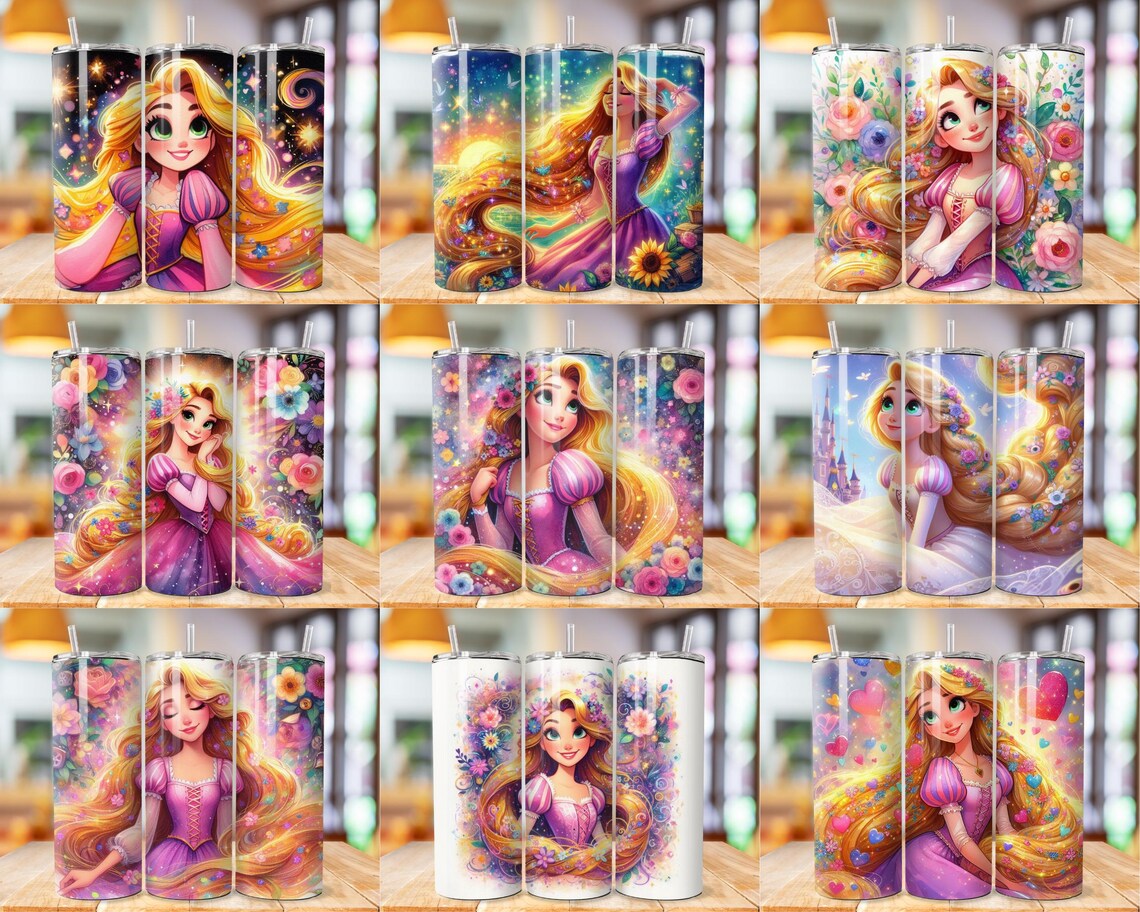 70+ Rapunzel Tumbler Wrap Bundle, Instant Download 20oz Tumbler PNG ...