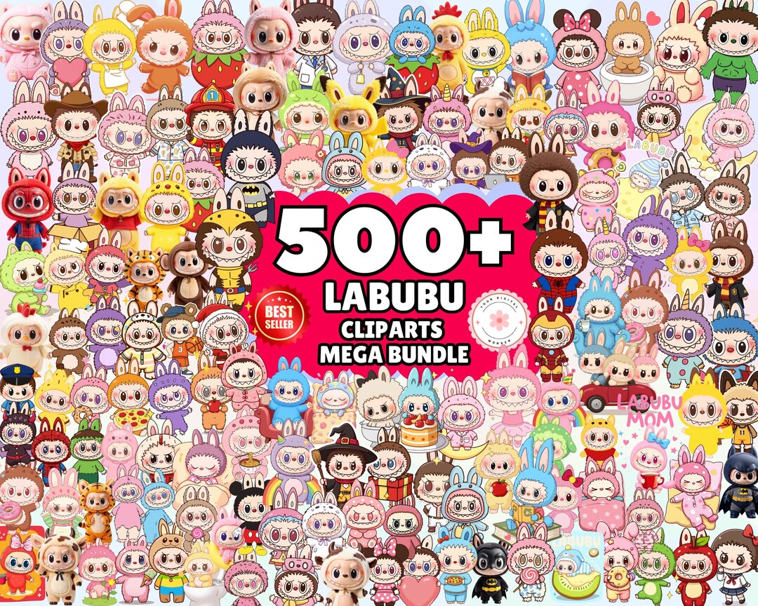 Más de 500 Labubu Clipart Mega Bundle, Labubu PNG Bundle, Labubu ...
