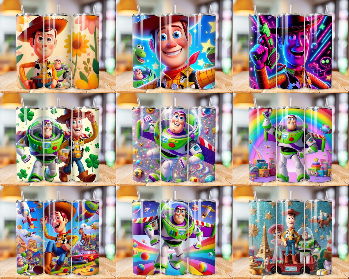 Toy Story Tumbler Wrap Bundle, 400 Instant Download 20oz Tumbler PNG ...