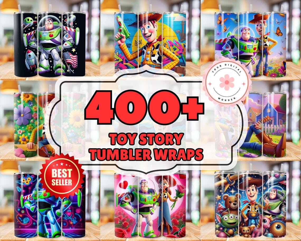 Toy Story Tumbler Wrap Bundle, 400 Instant Download 20oz Tumbler PNG ...