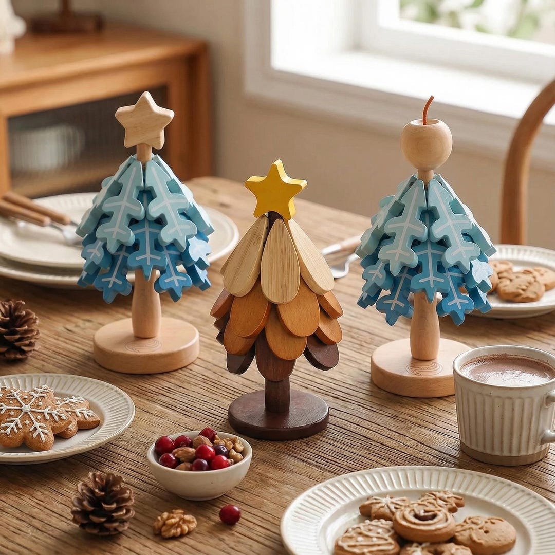 Personalized Wooden Tree Trivet, Collapsible Hot Dish Coaster Set ...
