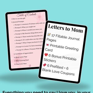 Letters to Mom – Fillable Digital Journal | Printable Mother's Day Gift ...