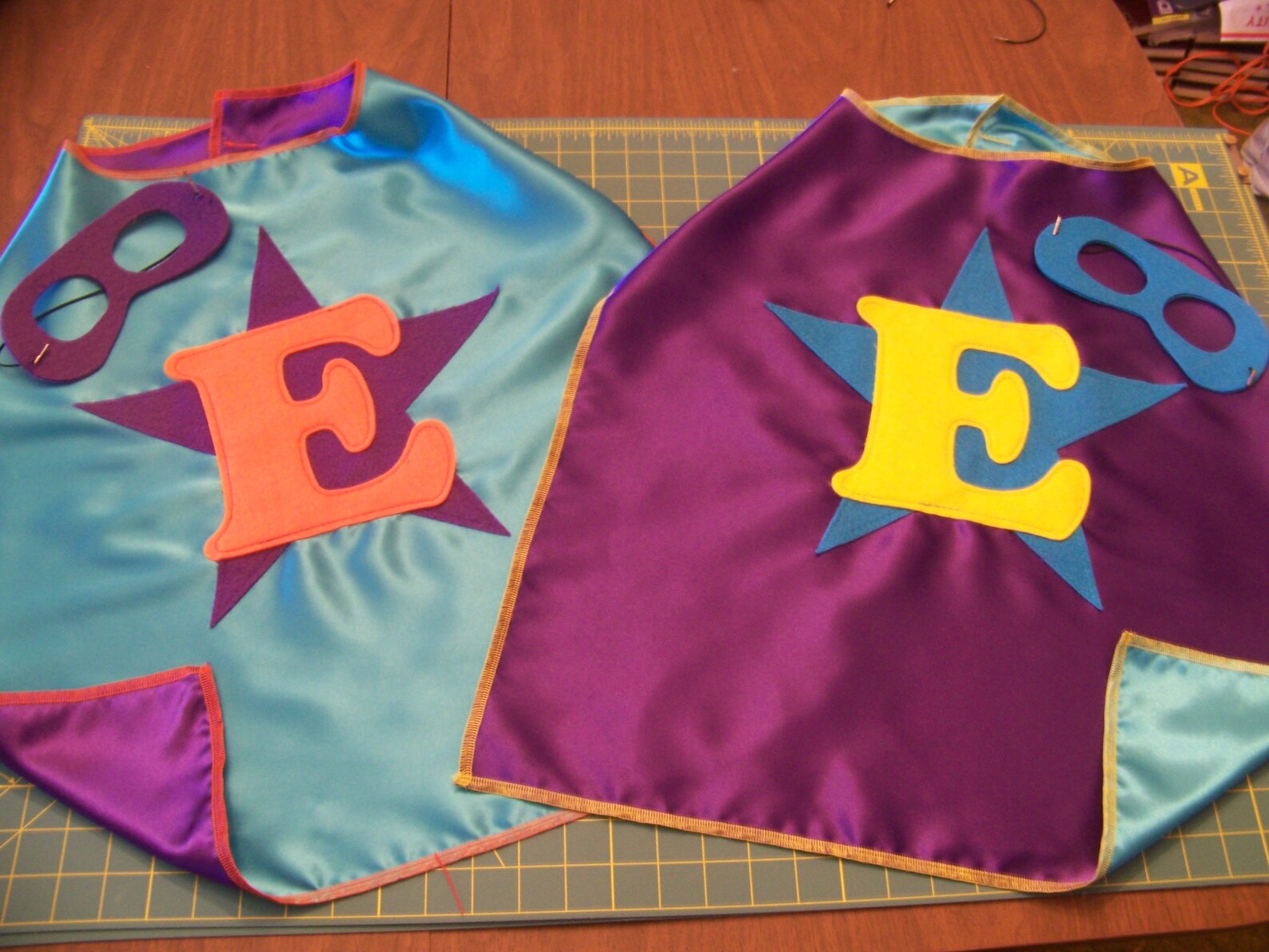 Kids Capes Double-sided Personalized With Emblem and Initial - Etsy