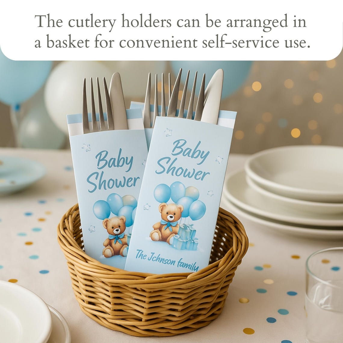 Personalized Baby Shower Cutlery Holders With Napkins - Etsy