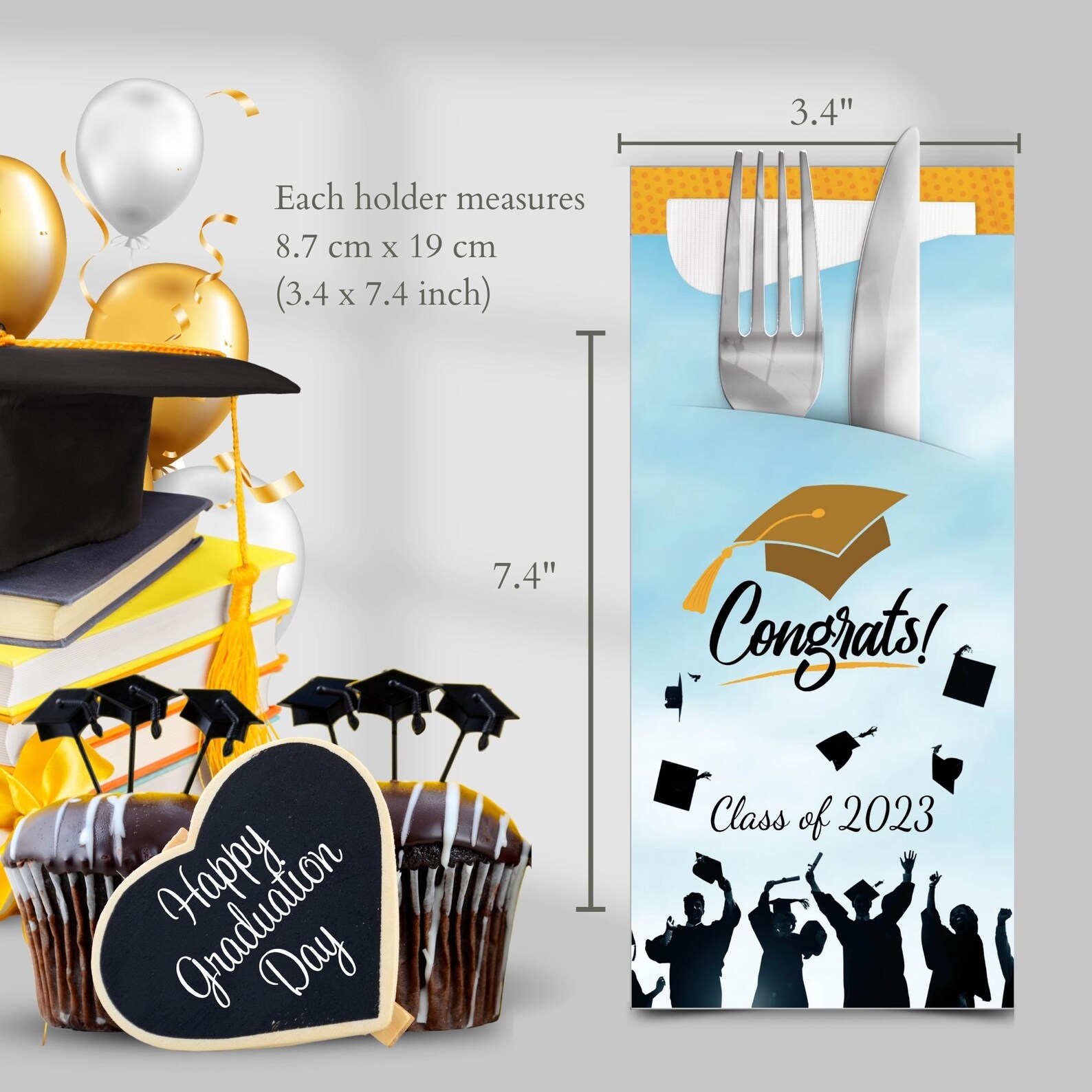Personalized Graduation Cutlery Holders With Napkins: Celebration ...