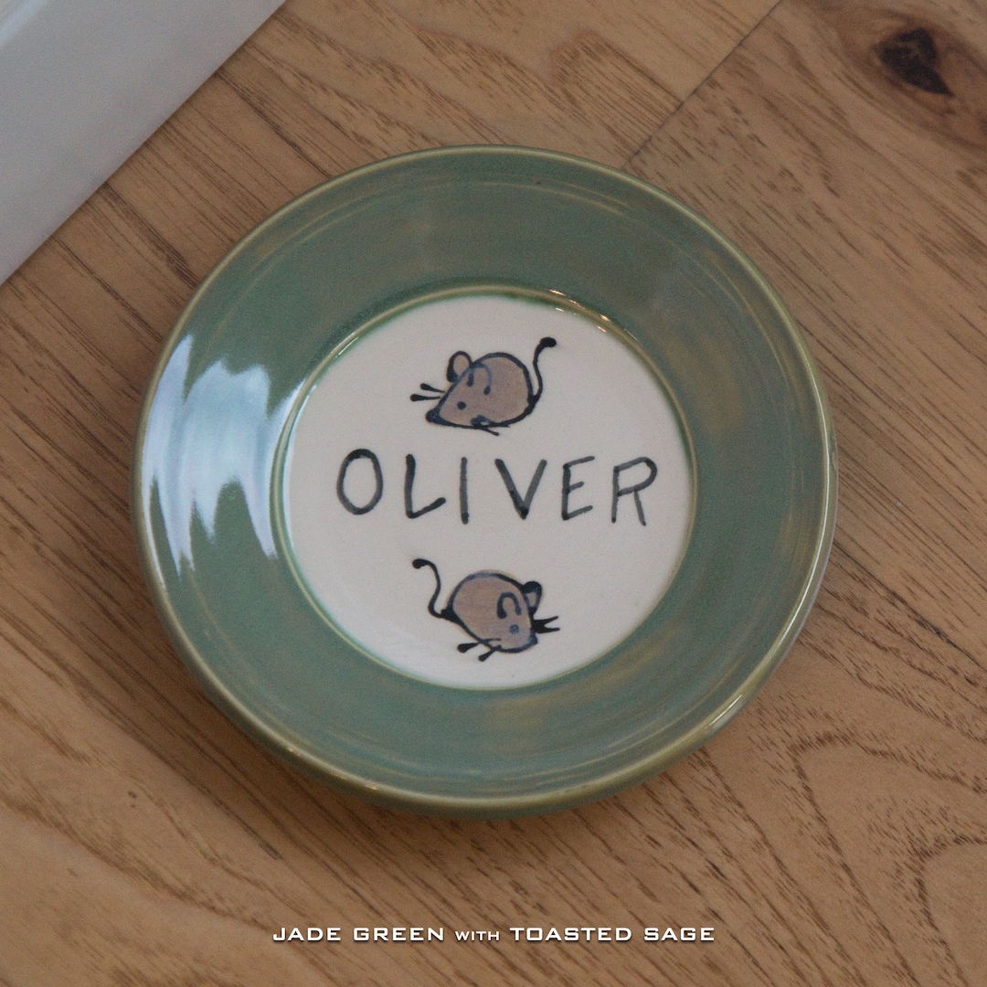 Cat Food Saucer / Small Plate / for Moist Cat Food / Mouse Pattern ...