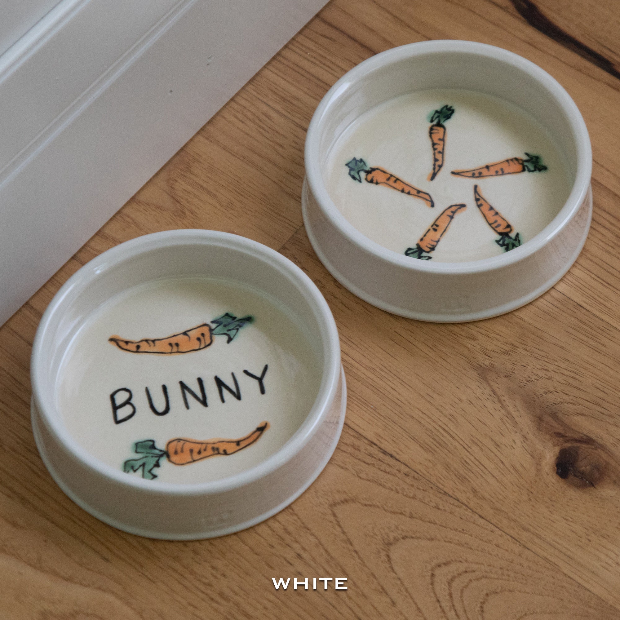 Rabbit Food Bowls / Guinea Pig Food Dishes / Set of Two 2 / | Etsy