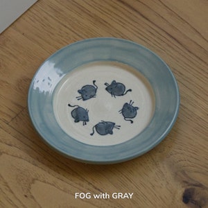 Cat Food Saucer / Small Small / for Moist Cat Food / Mouse Pattern ...