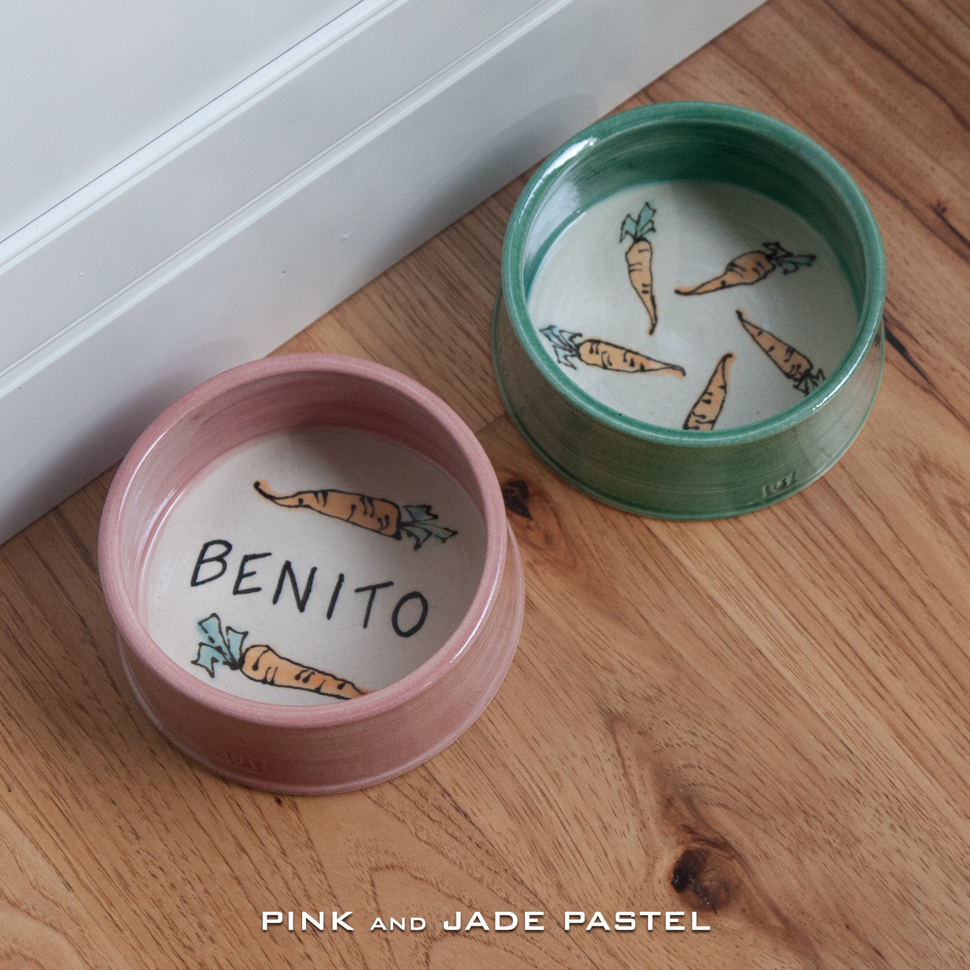 Rabbit Food Bowls / Guinea Pig Food Dishes / Set of Two 2 / | Etsy