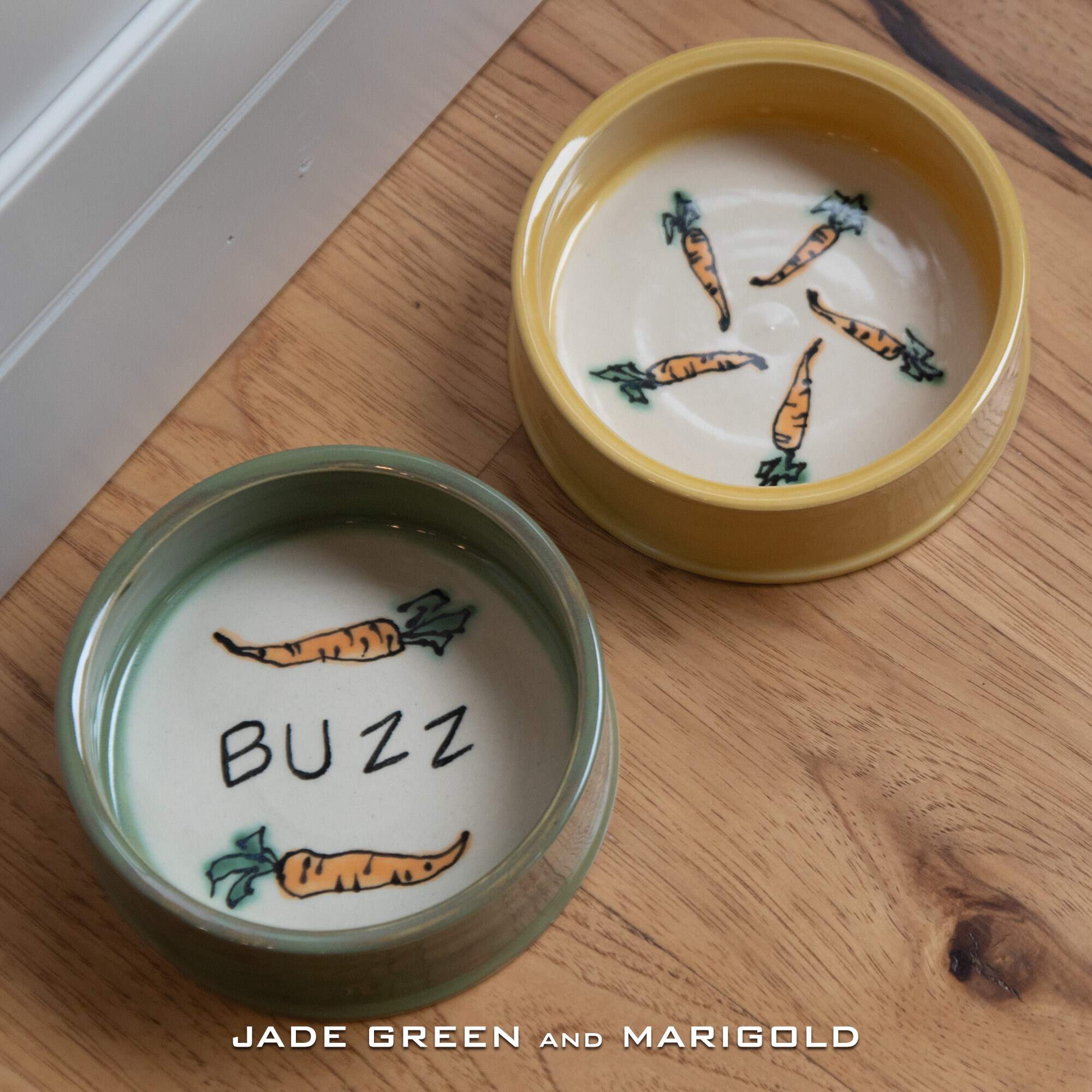 Rabbit Food Bowls / Guinea Pig Food Dishes / Set of Two 2 / | Etsy