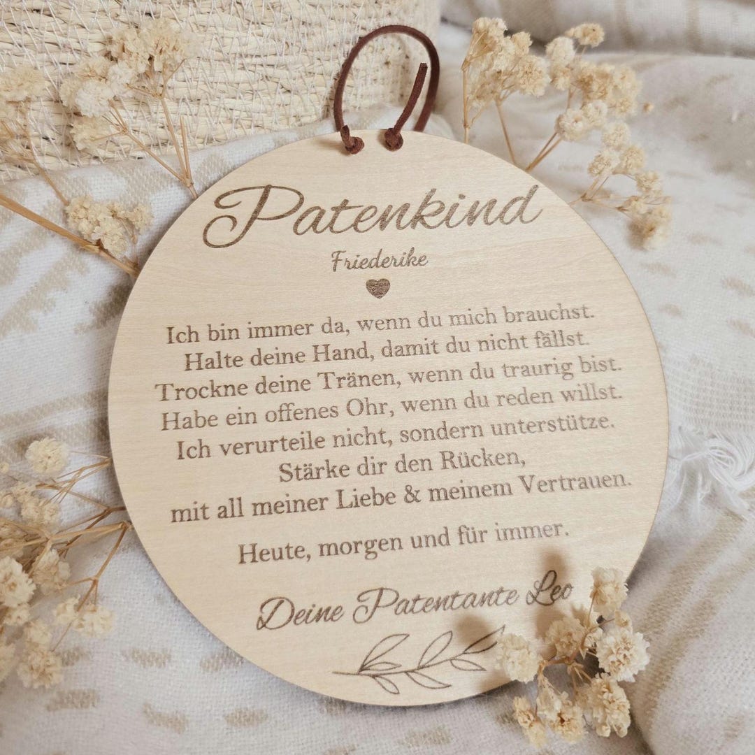 Personalized Godchild Wooden Sign | Baptism Gift With Name | Birth Gift ...