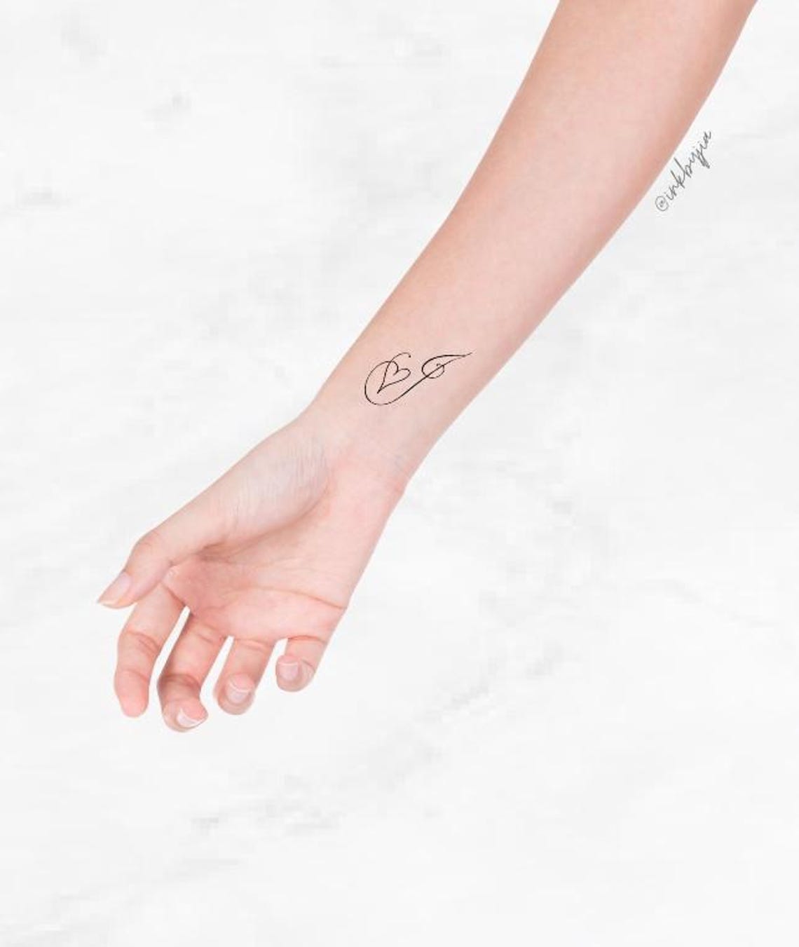 Dainty Tiny Fine Line Tattoo ~ Design J Initial - Etsy