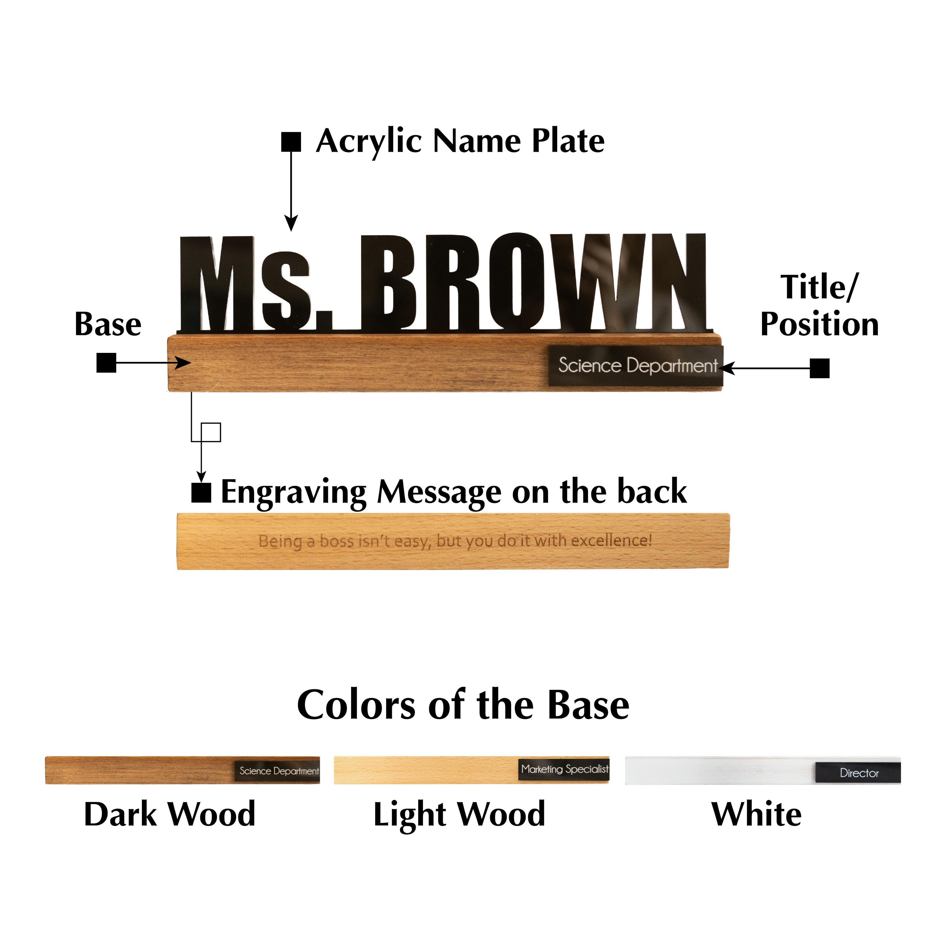 Personalized Desk Name Plate Corporate Office Gifts Custom Wood Name ...