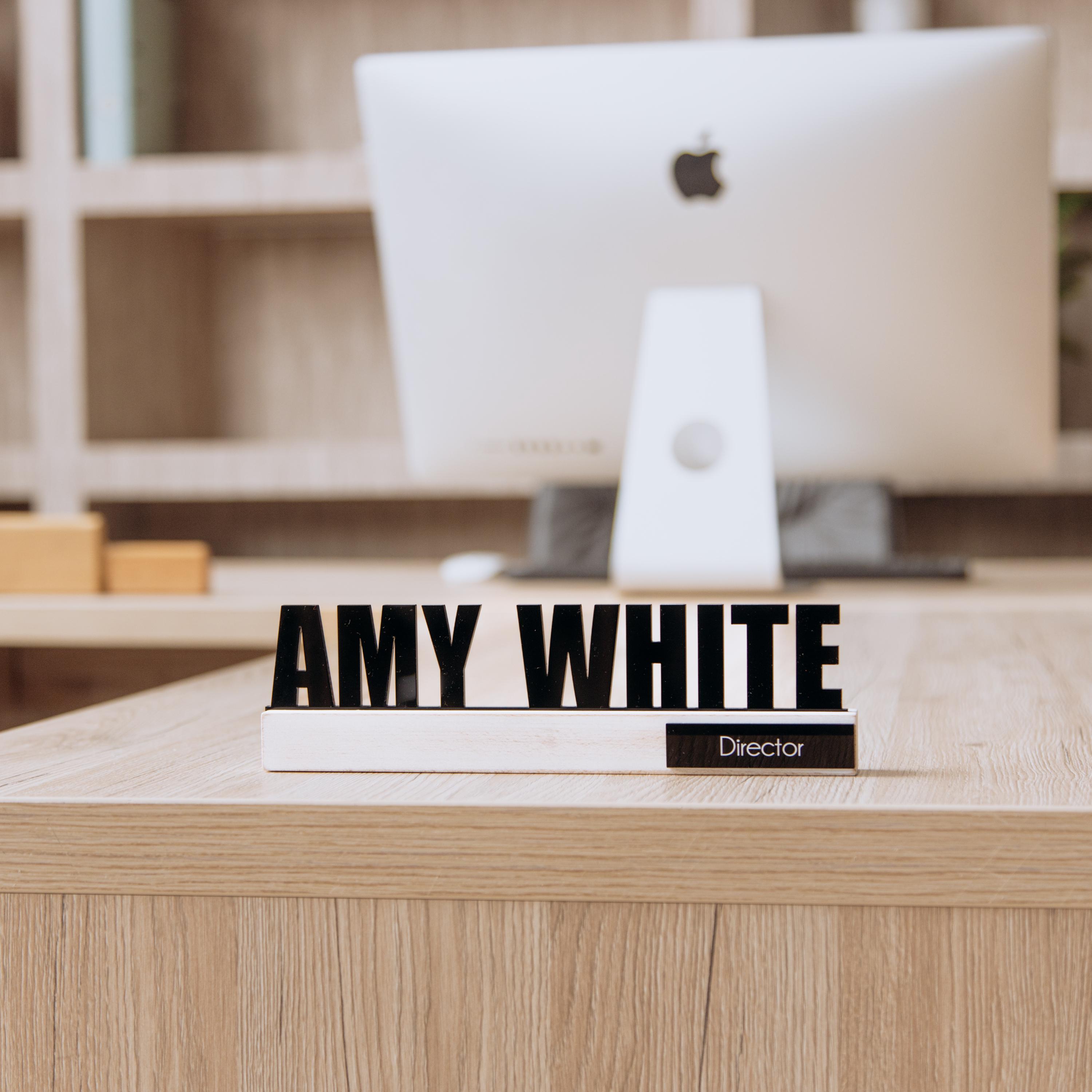 Personalized Desk Name Plate Corporate Office Gifts Custom Wood Name ...