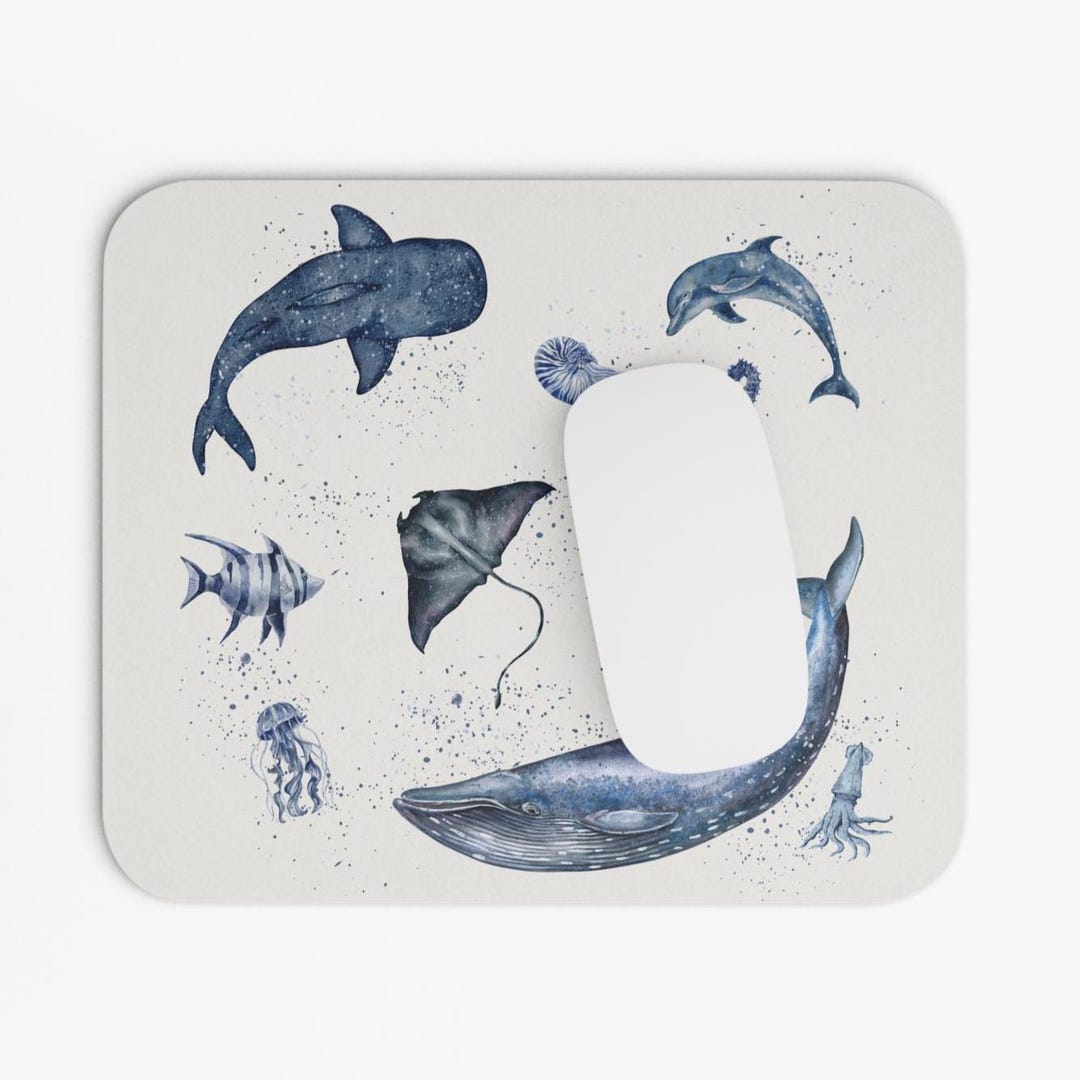 Custom Desk Mat Mousepad With Name - Personalized Mouse Pad - Whale ...