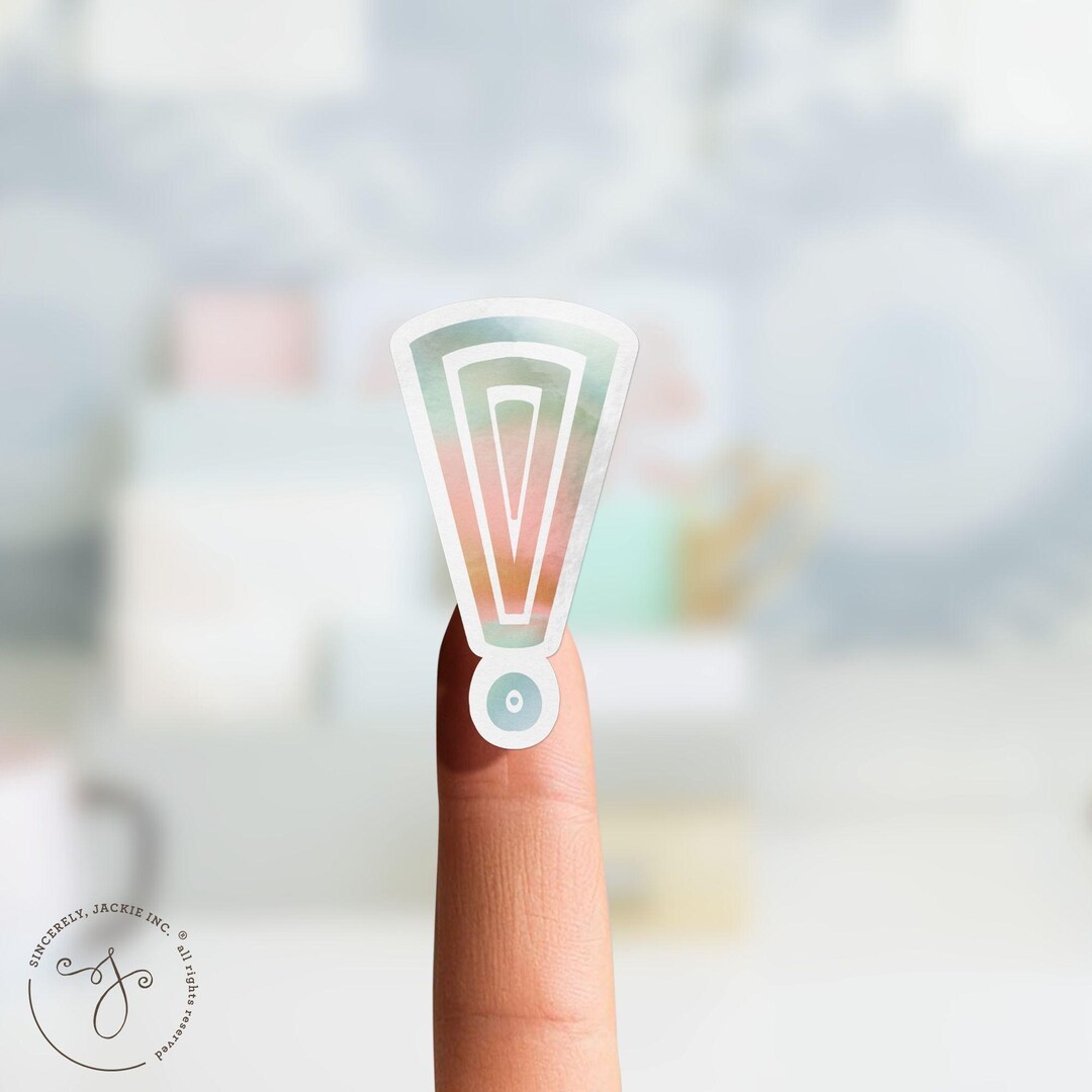 Pastel Exclamation Point Vinyl Waterproof Sticker, Sunset Ombre, Pastel ...