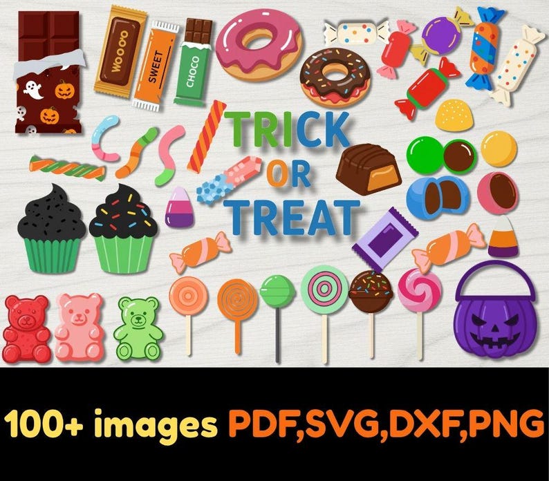 Trick or Treat Digital Files, SVG PNG DXF, Clipart, Cut Files ...