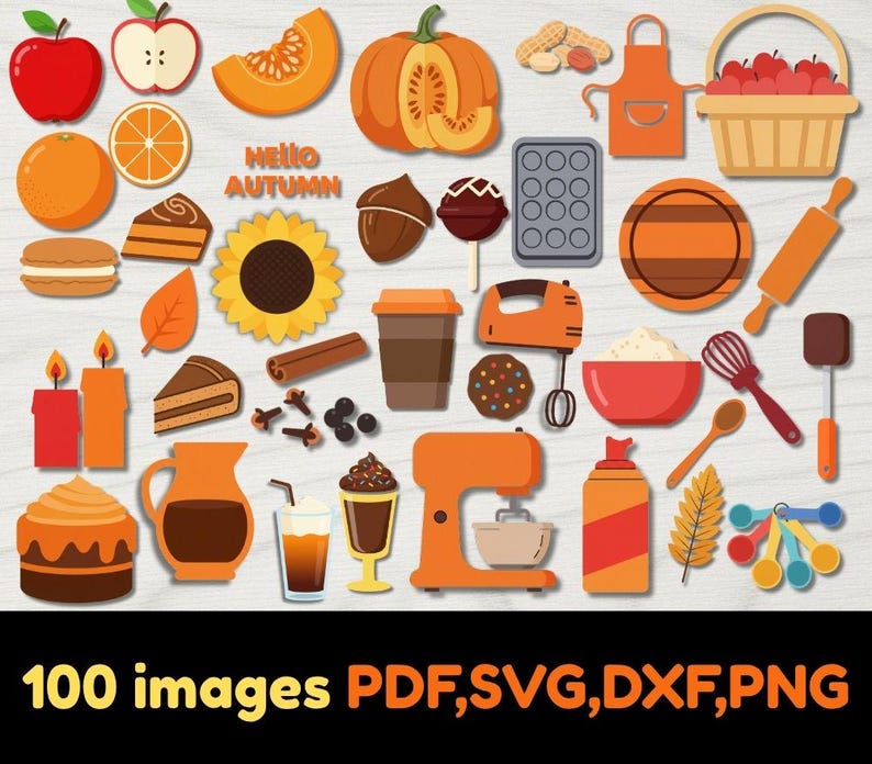 Pumpkin Spice Digital Files, SVG PNG DXF, Clipart, Cut Files, Cricut ...