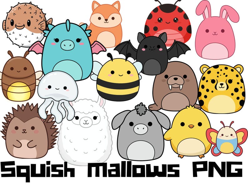 Squish Mallows PNG, Clipart With Transparent Backgrounds, Squishmallow ...