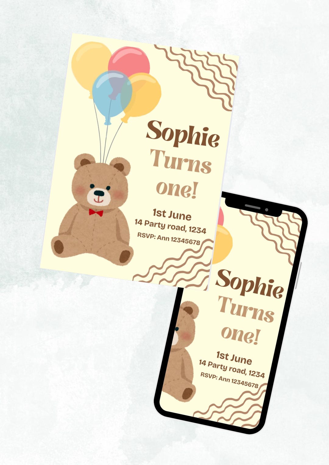Teddy Bear Party Invitation - Etsy