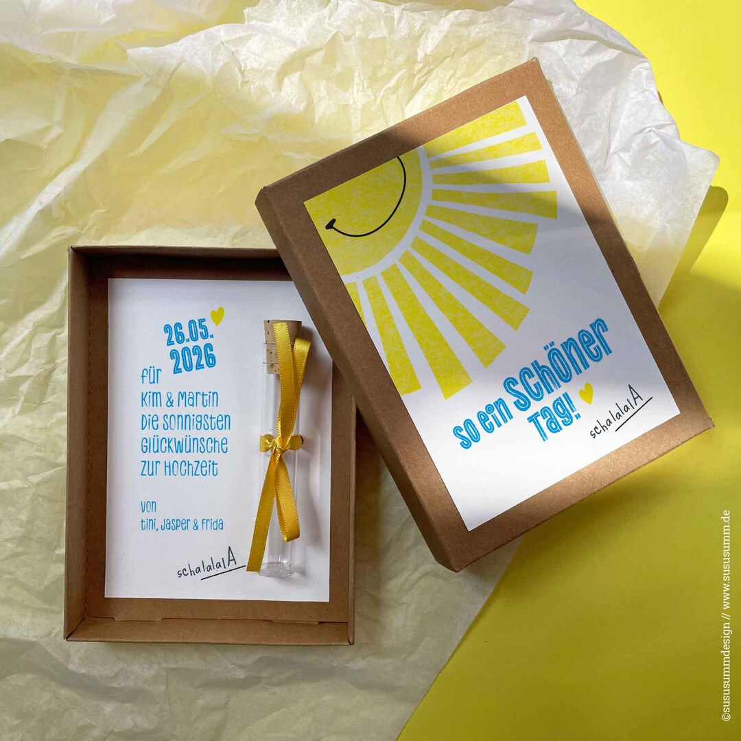 Personalized Cash Gift – Sun | Wedding Gift Box | Box, Approx. A6 - Etsy