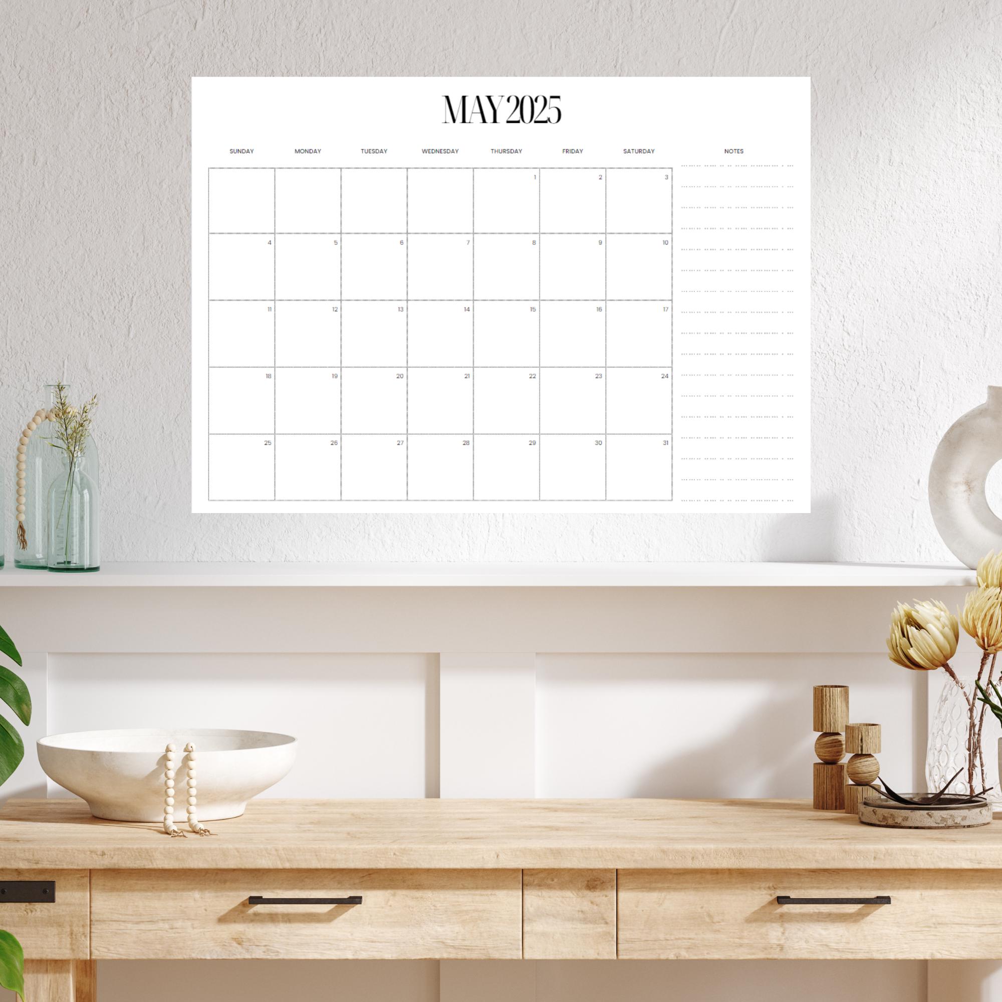May 2025 Monthly Calendar | Fillable Calendar Minimalist May Editable ...