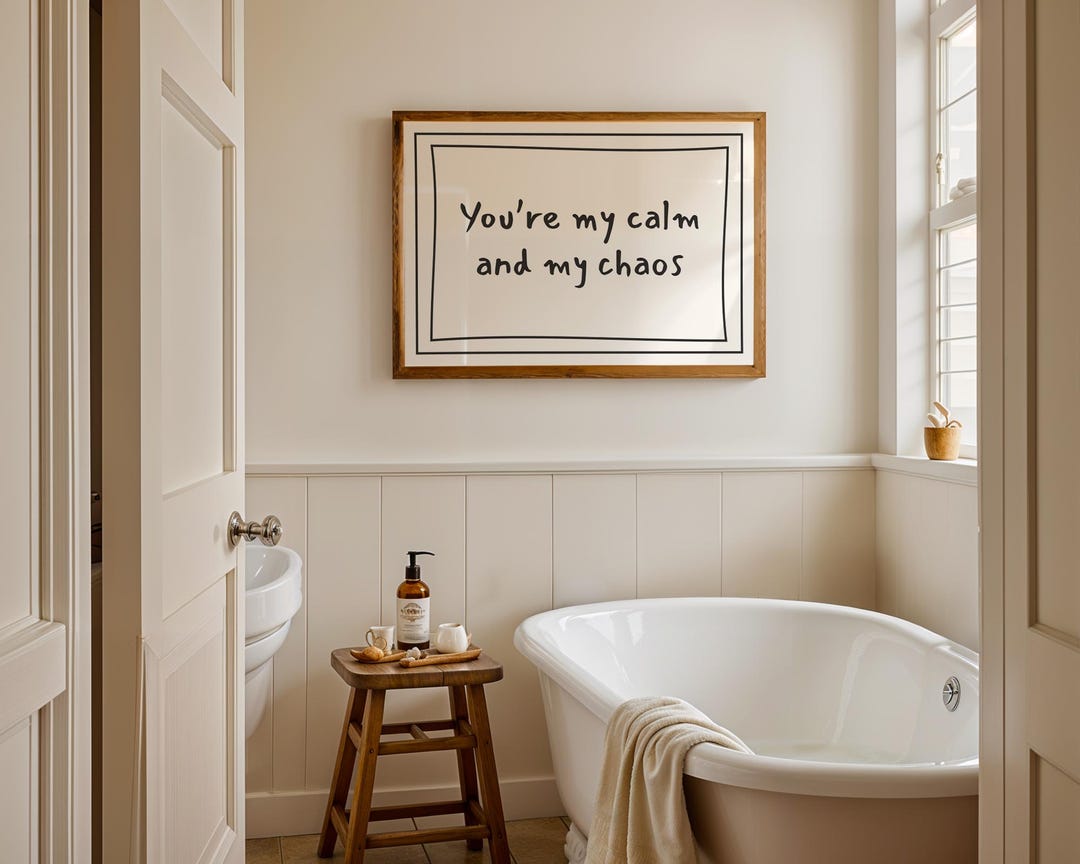 Romantic Wall Art Print – “you’re My Calm and My Chaos” Quote Poster ...