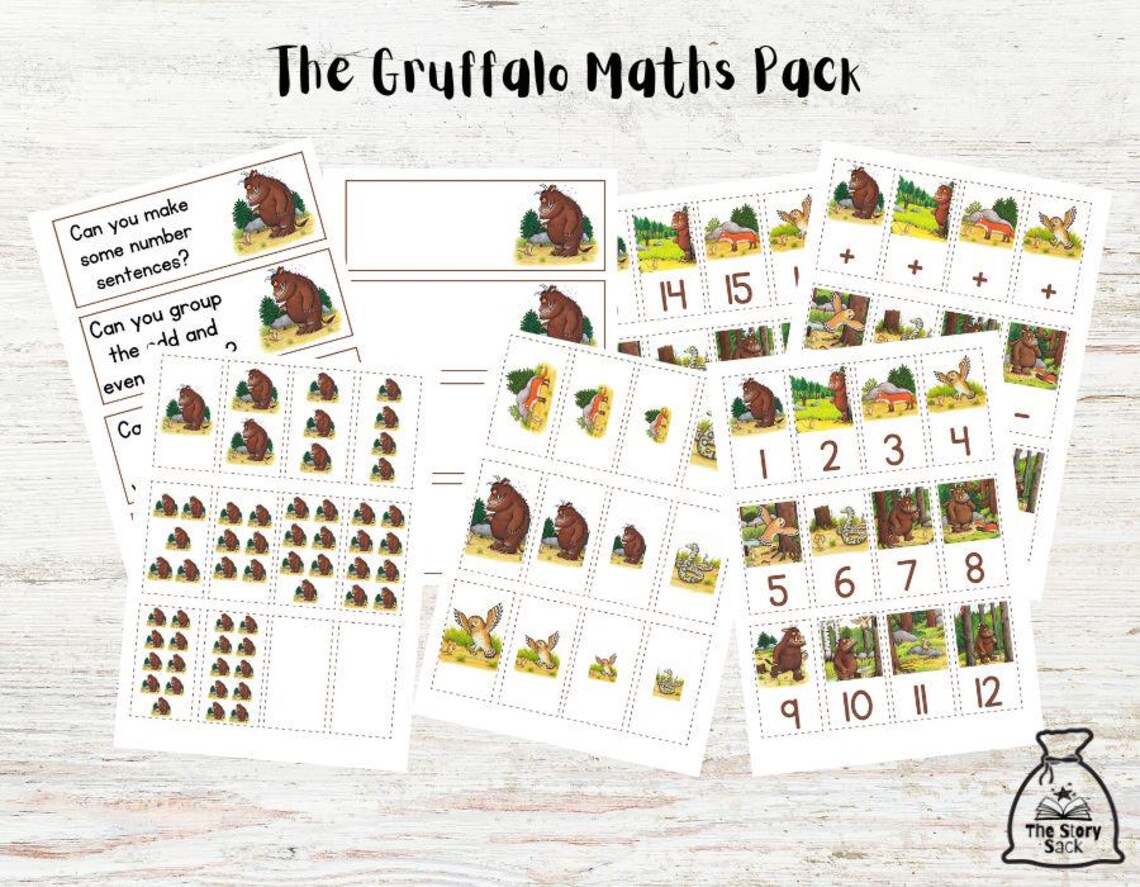 The Gruffalo Inspired - Play and Learn MATHS Pack - PDF Download - Etsy UK