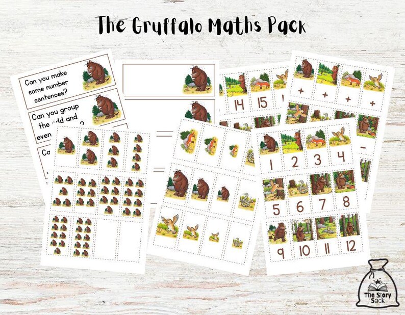 The Gruffalo Inspired - Play and Learn MATHS Pack - PDF Download - Etsy UK