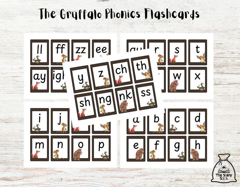 The Gruffalo Inspired Flashcards Pack - PDF Download - Etsy