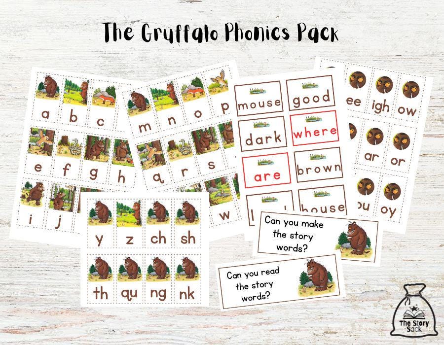The Gruffalo Inspired - Play and Learn PHONICS/WRITING Pack - PDF ...