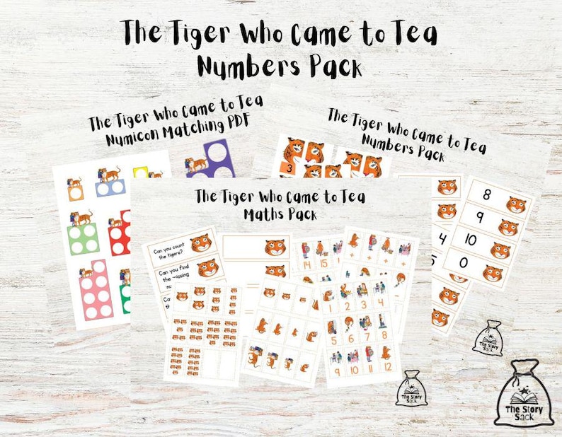 The Tiger Who Came to Tea - Play and Learn MATHS Pack - PDF Download - Etsy