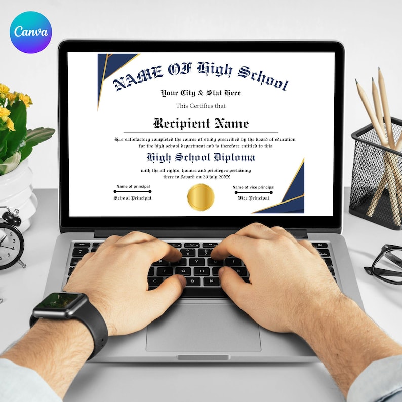 Customizable Certificate of Achievement Template: Gold Border (instant ...