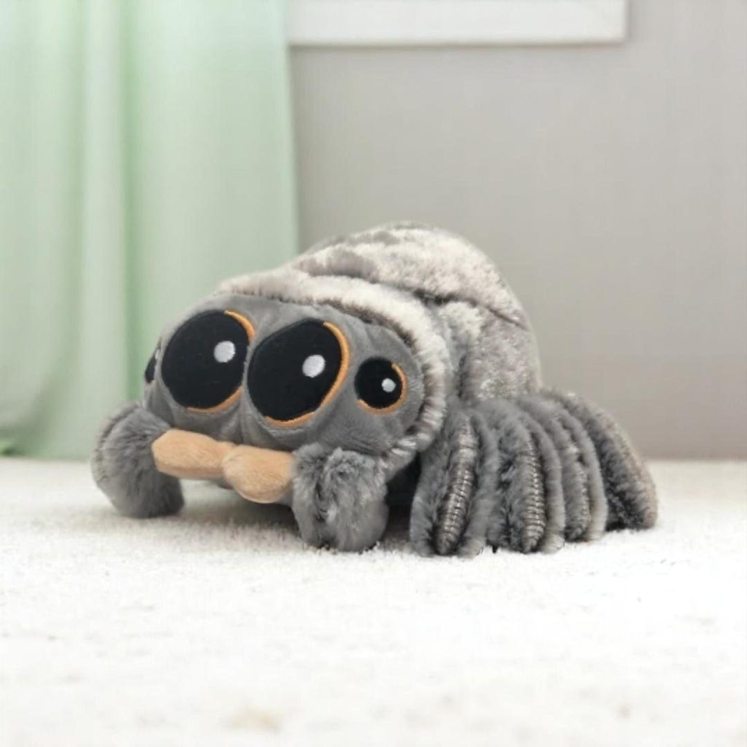 Cute Fluffy Spider Plush Toy | Soft Stuffed Animal With Big Eyes for ...