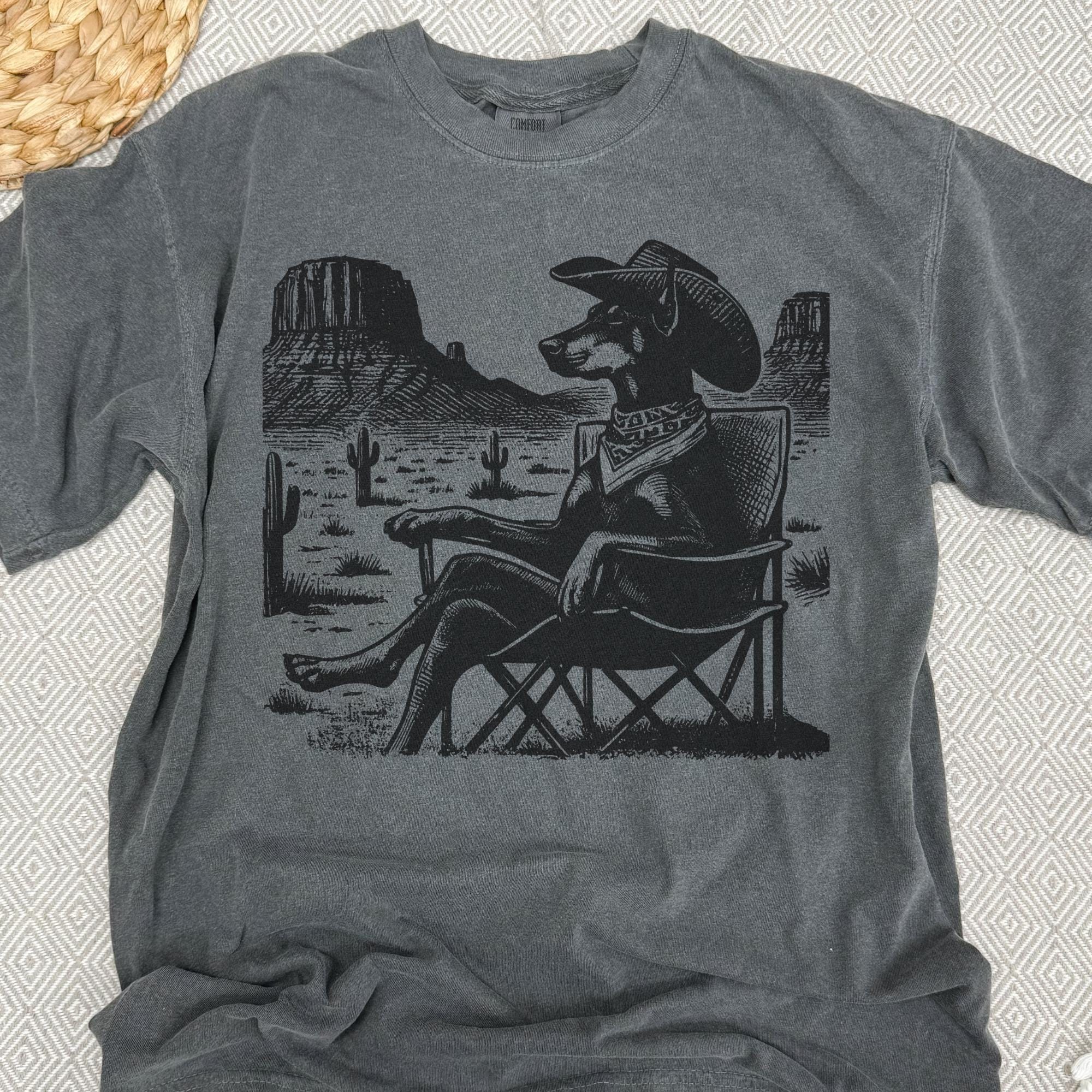Vintage Doberman Western Shirt – Cowboy Doberman Tee, Retro Desert Dog ...