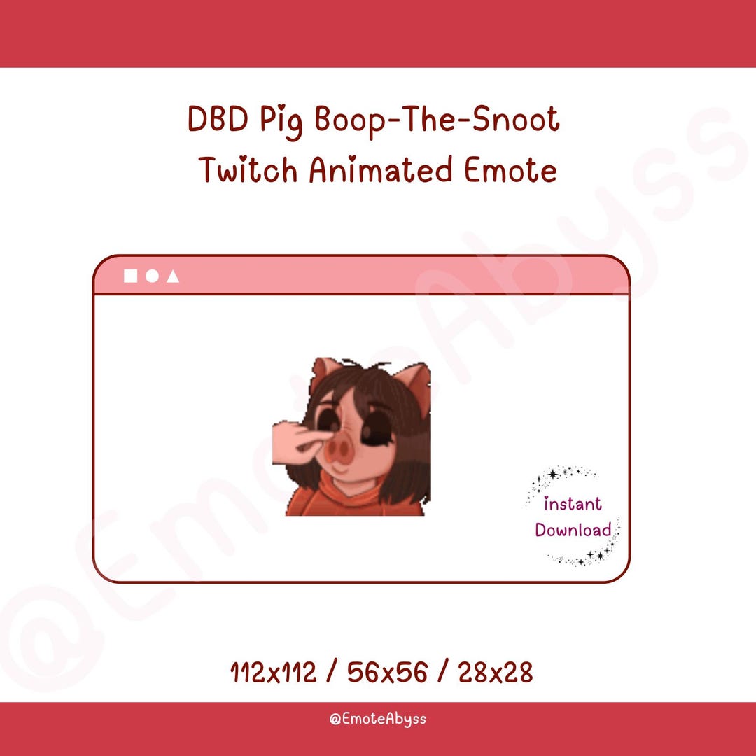 DBD Pig Boop-the-snoot Twitch Emote - Etsy