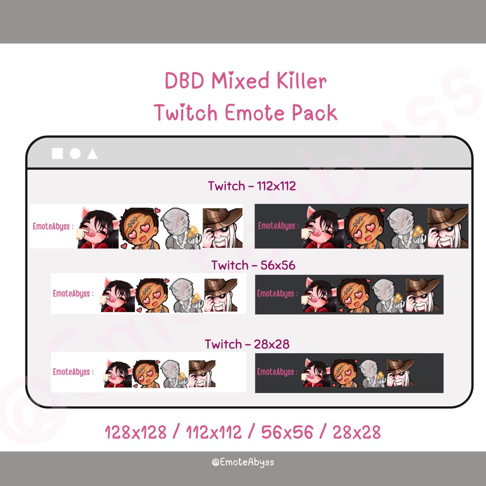 Dbd-killer 34emote Twitch Pack - Etsy