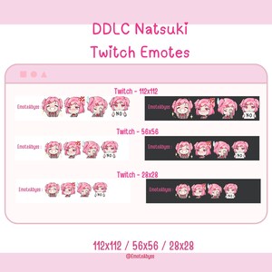 DDLC Natsuki Twitch Emotes - Etsy