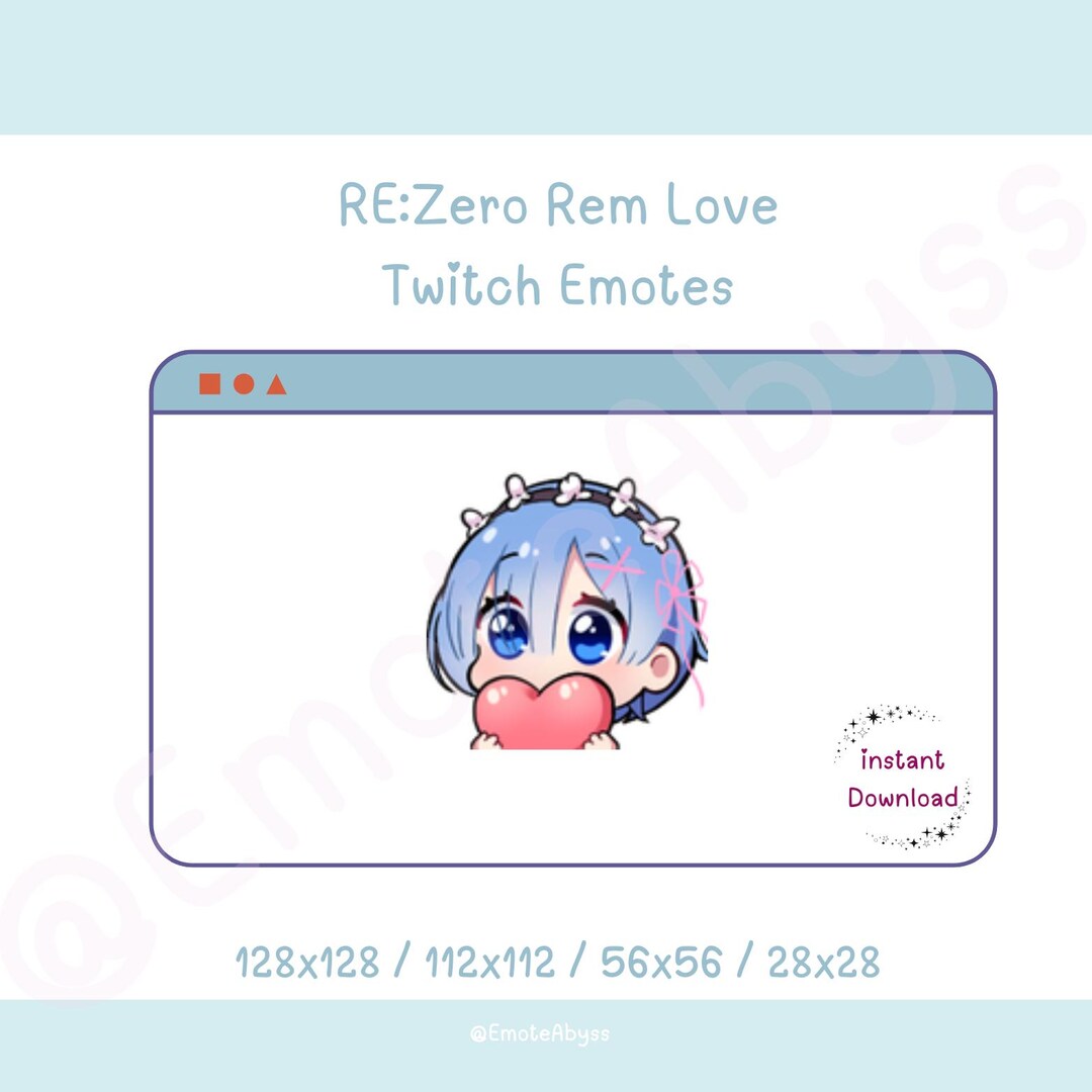 Re:zero Rem Love Twitch Emote - Etsy