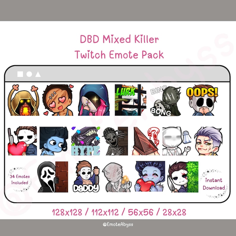 Dbd-killer 34emote Twitch Pack - Etsy