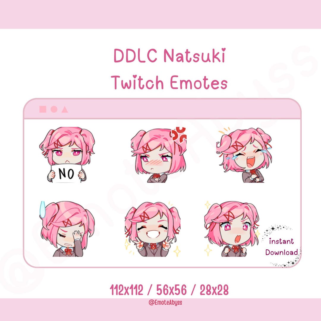 DDLC Natsuki Twitch Emotes - Etsy