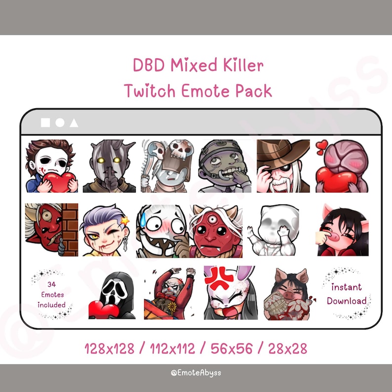 Dbd-killer 34emote Twitch Pack - Etsy
