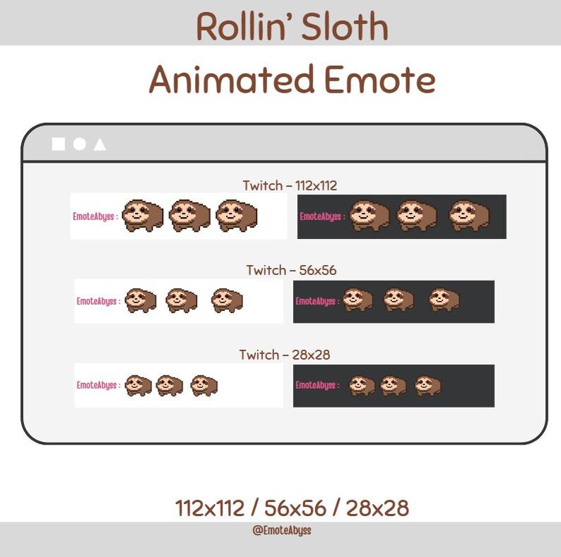 Rollin' Sloth Twitch Animated Emote - Etsy