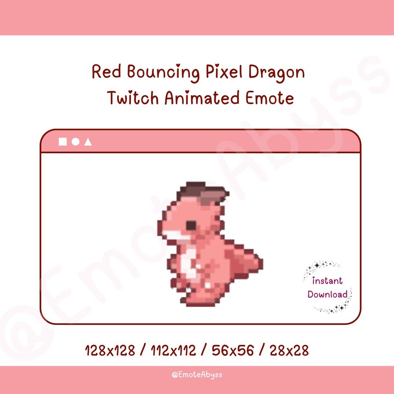 Red Bouncing Pixel Dragon Emote - Etsy