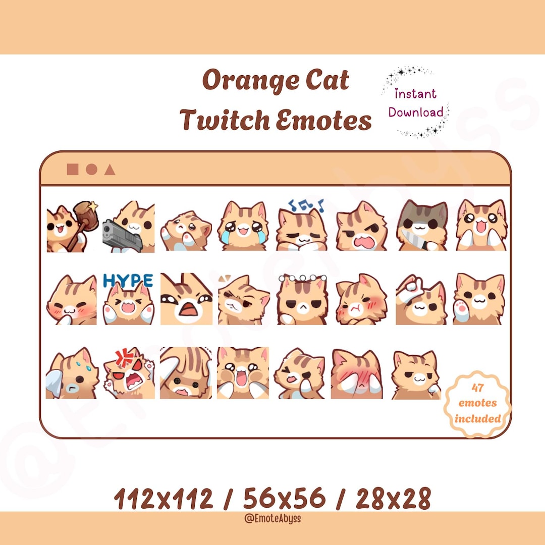 Orange Neko Emotes - Etsy