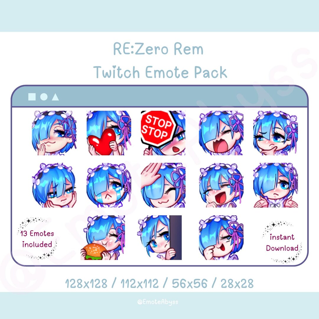 Re:zero Rem Twitch Emote Pack - Etsy