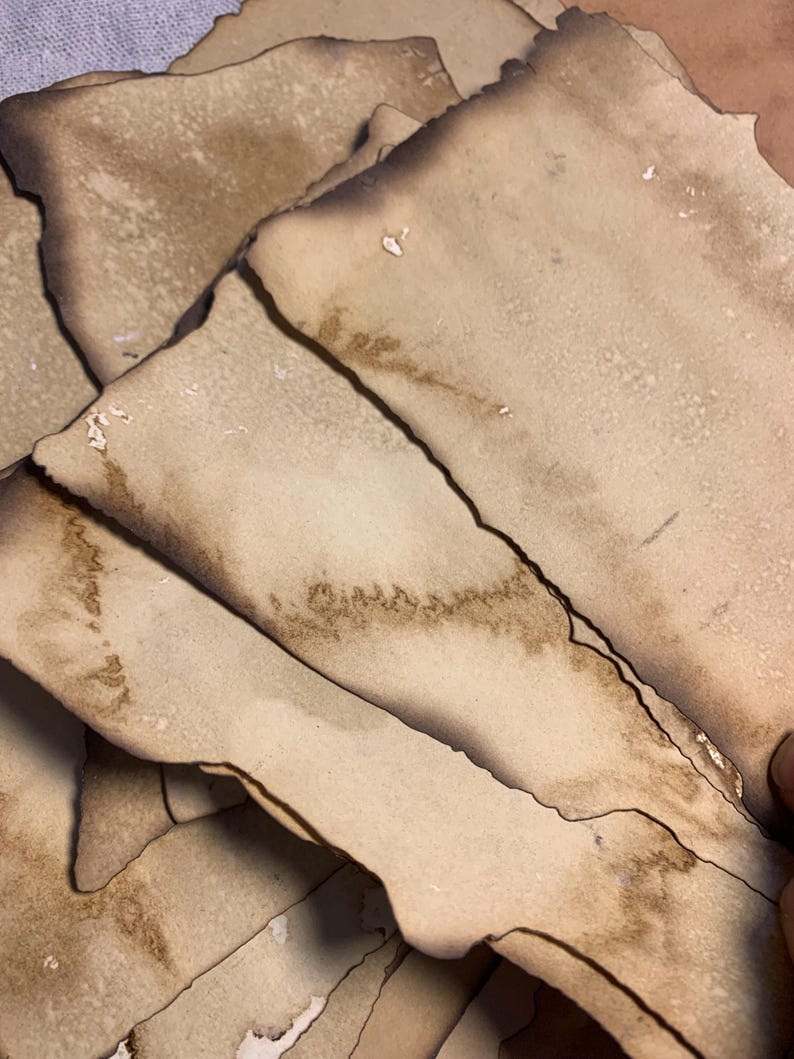 Burnt Edge Coffee-dyed Kraft Paper – Vintage Distressed Writing, Junk ...