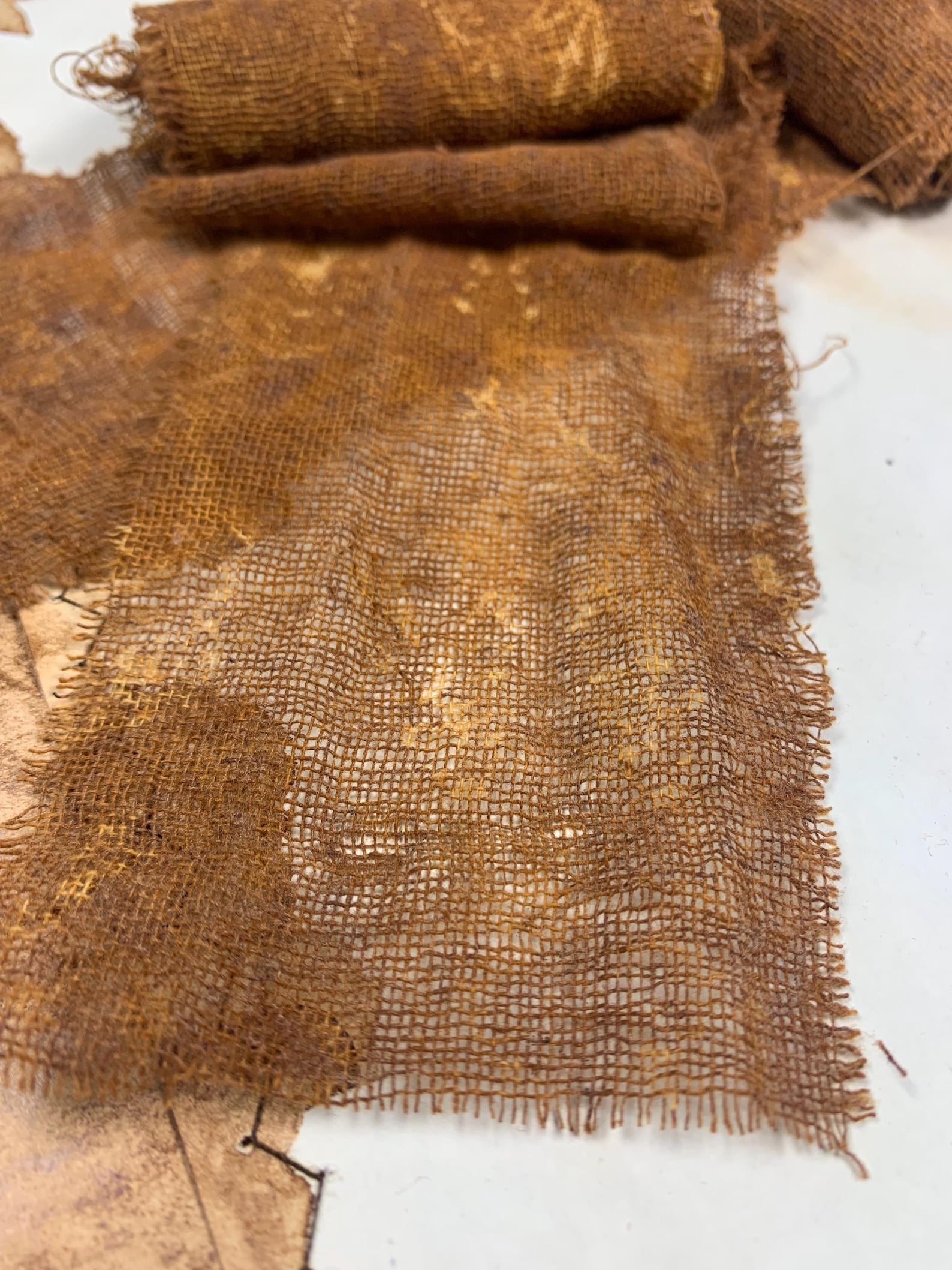 Rust Dyed Gauze Fabric, Vintage Junk Journal Supplies , Grunge Punk ...