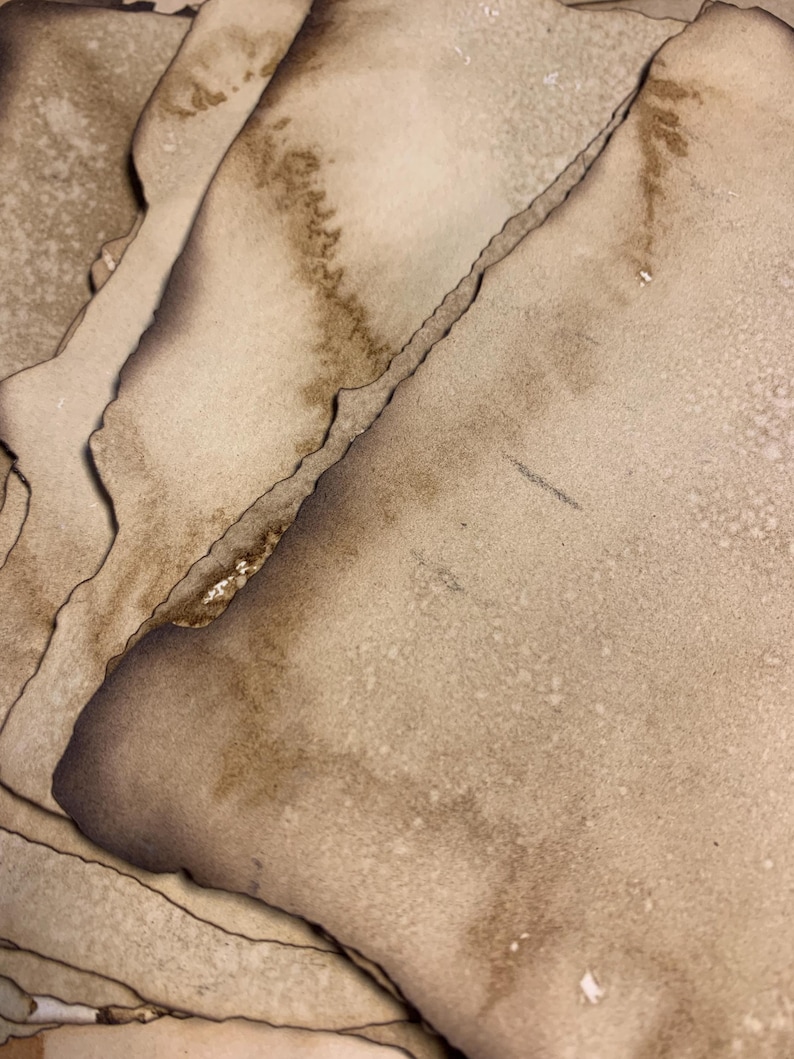 Burnt Edge Coffee-dyed Kraft Paper – Vintage Distressed Writing, Junk ...