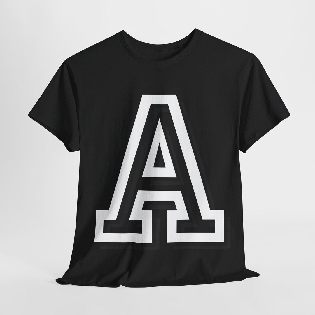 Monogram Initial A Tee, Graphic Letter Shirt, Personalized Unisex ...